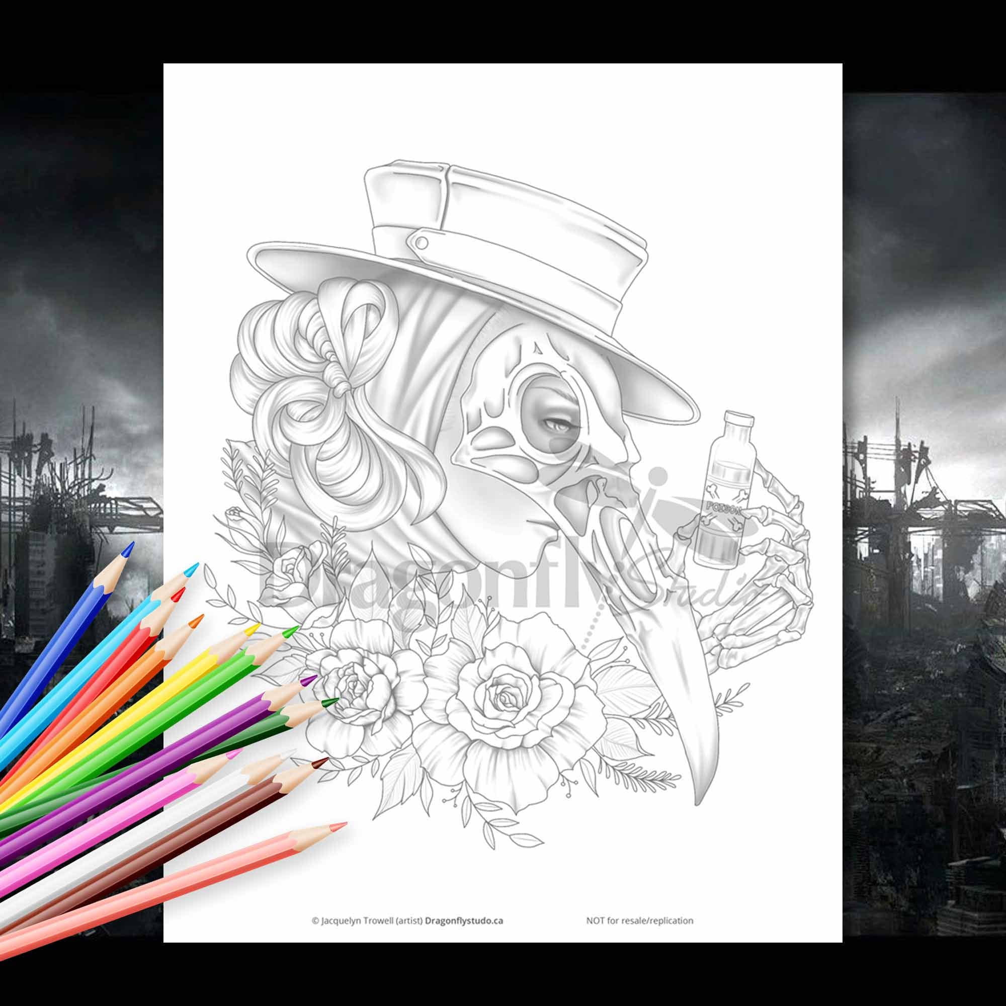 APOCALYPTIC BUNDLE, 3 Coloring Pages (JPG Instant Download, Adult ...