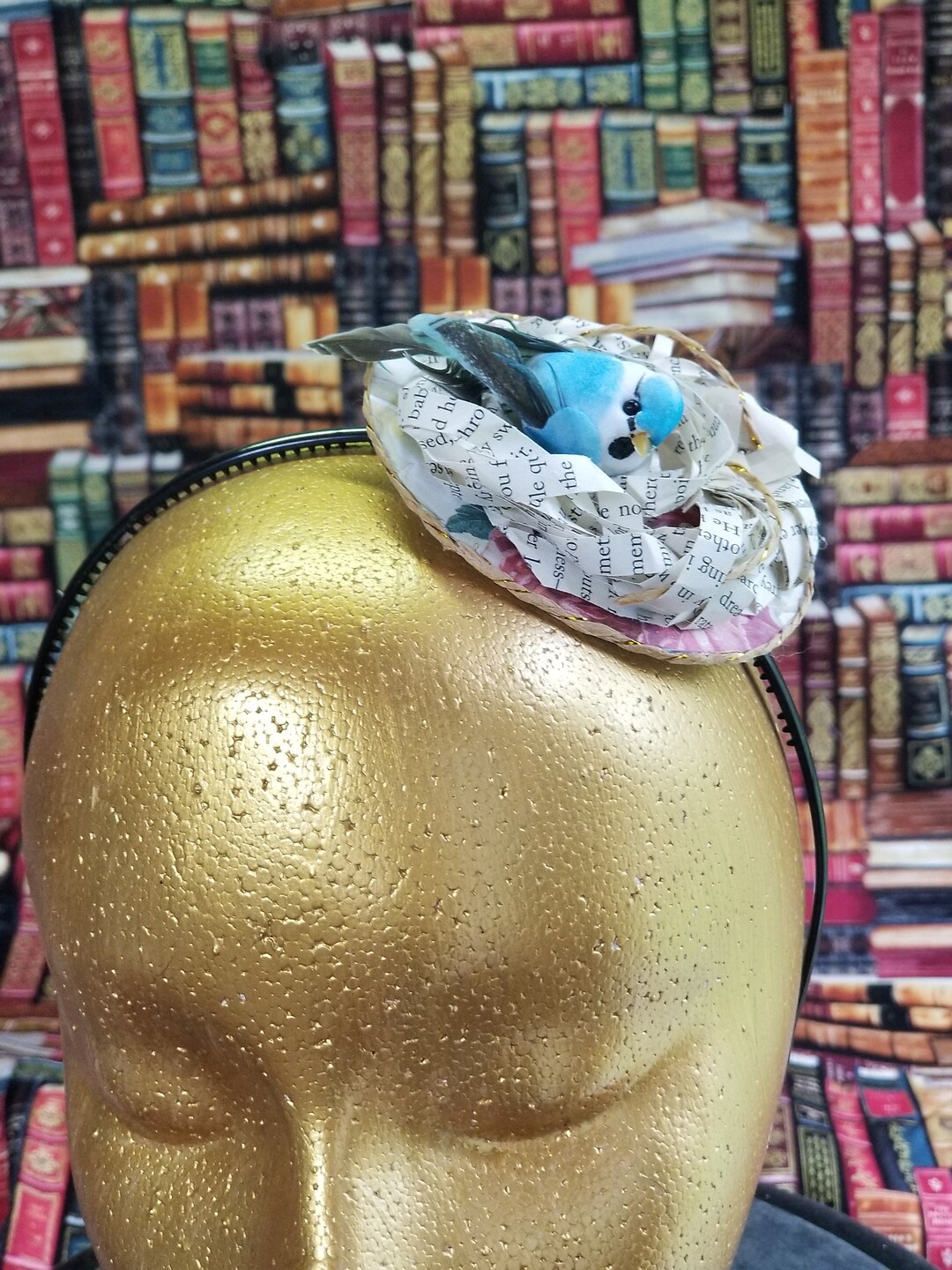 Set of Three Book Page Bird Nest Fascinators - Etsy