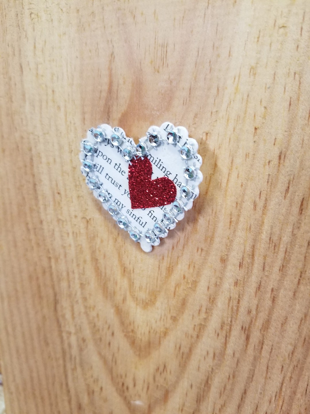 Glitzy Book Page Valentine Brooches for Book Lovers - Etsy