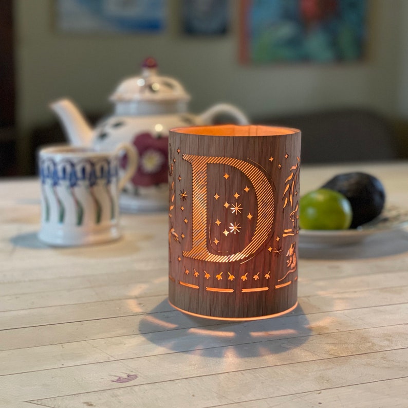 Personalized Letter D Candle Holder and Centerpiece Lantern Made of ...