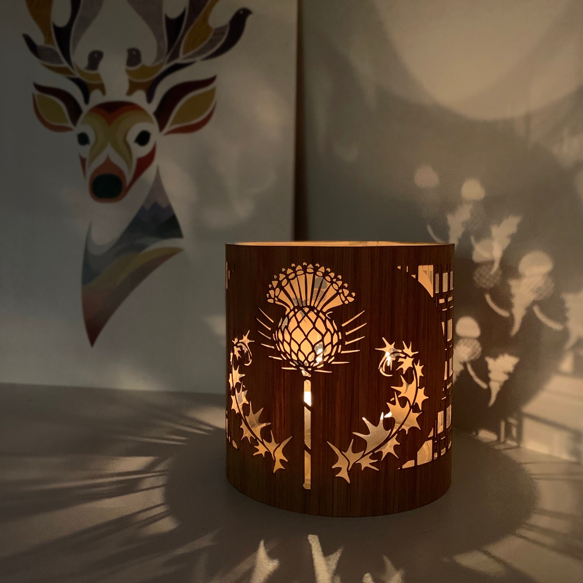 Thistle Art Lantern and Outlander Gift Candle Centerpiece and Holder as ...