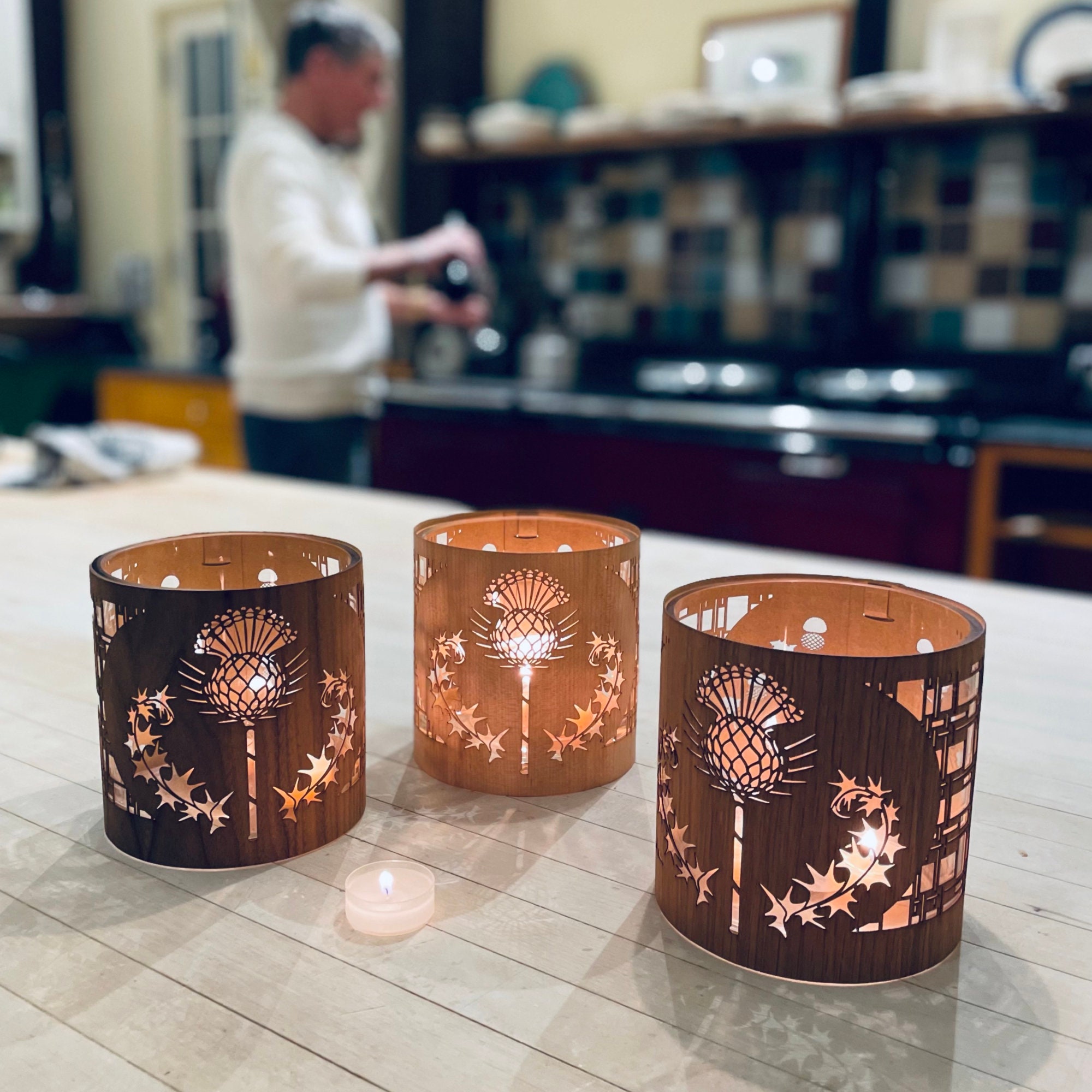 Thistle Art Lantern and Outlander Gift Candle Centerpiece and Holder as ...