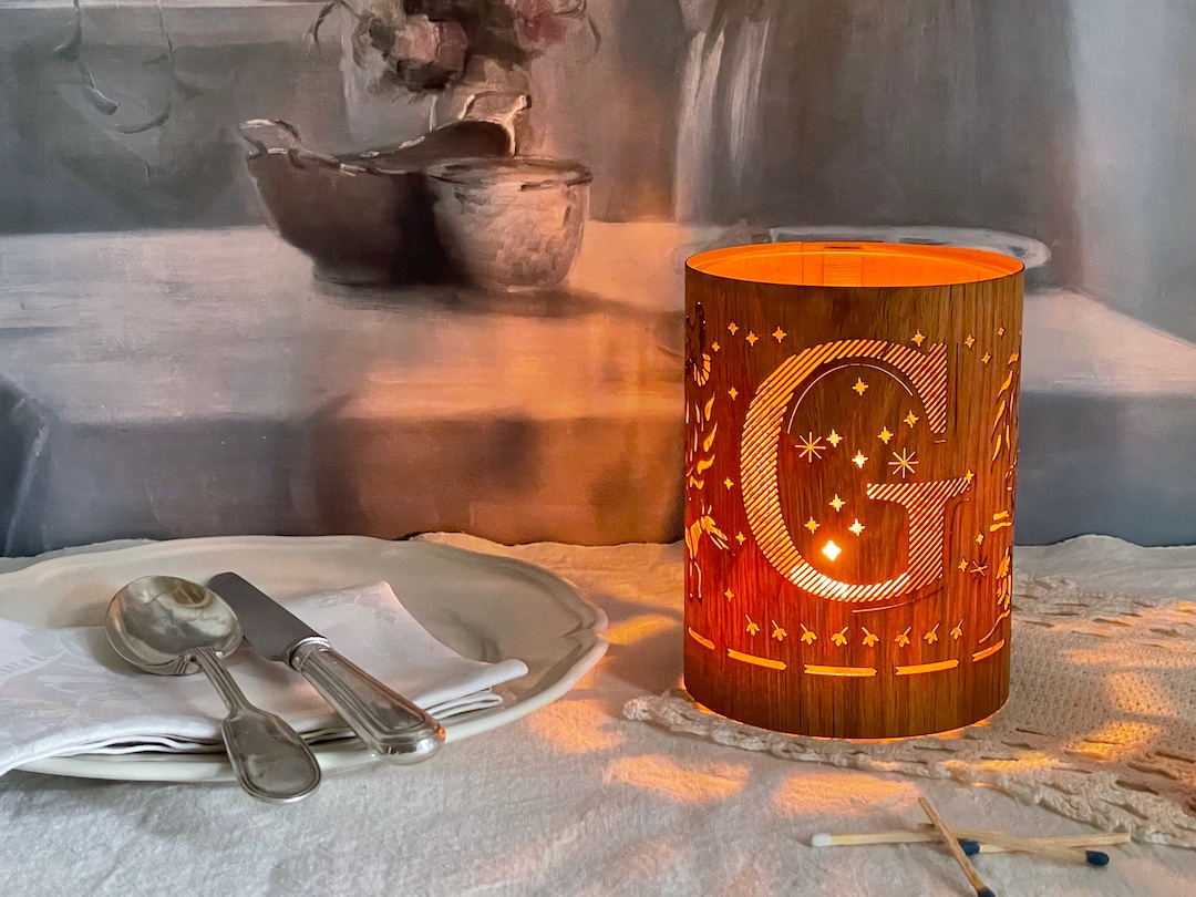 Personalized Letter G Candle Holder and Centerpiece Lantern Made of ...