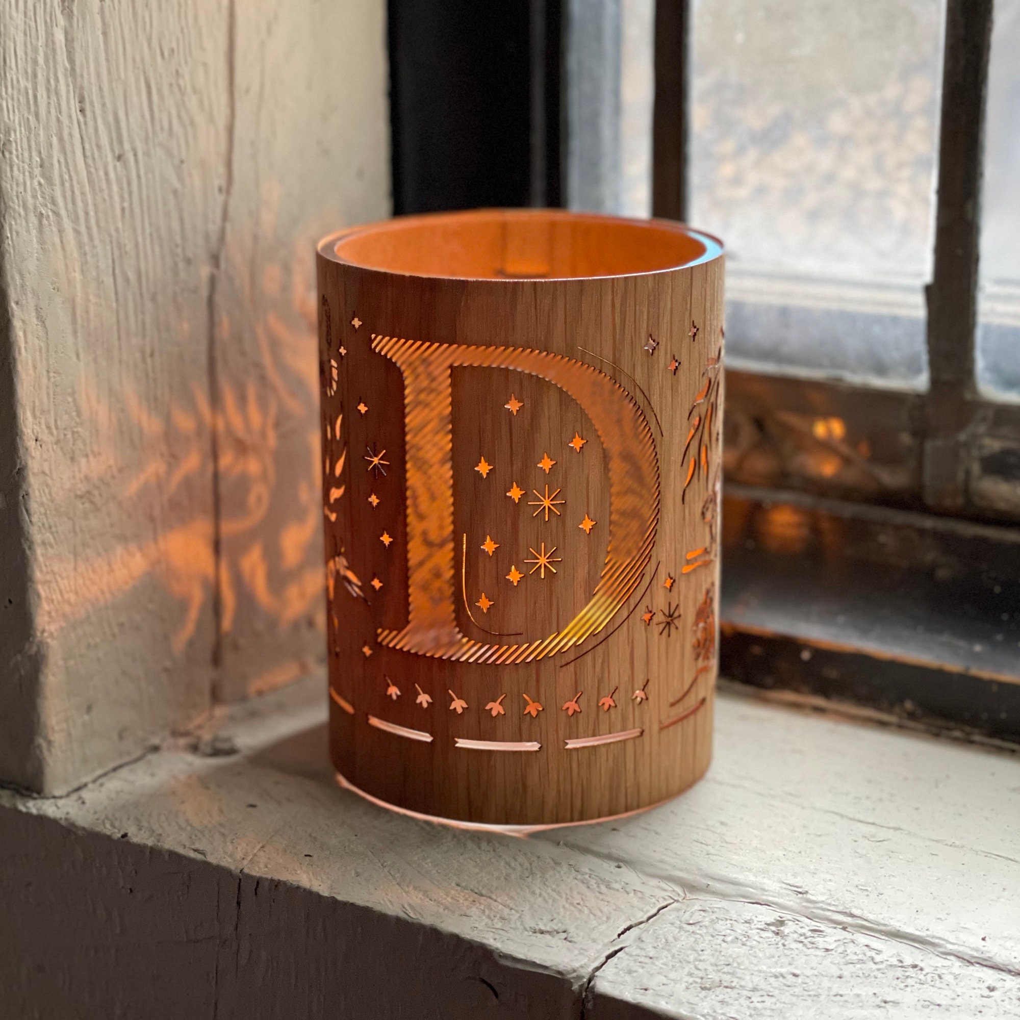 Personalized Letter D Candle Holder and Centerpiece Lantern Made of ...