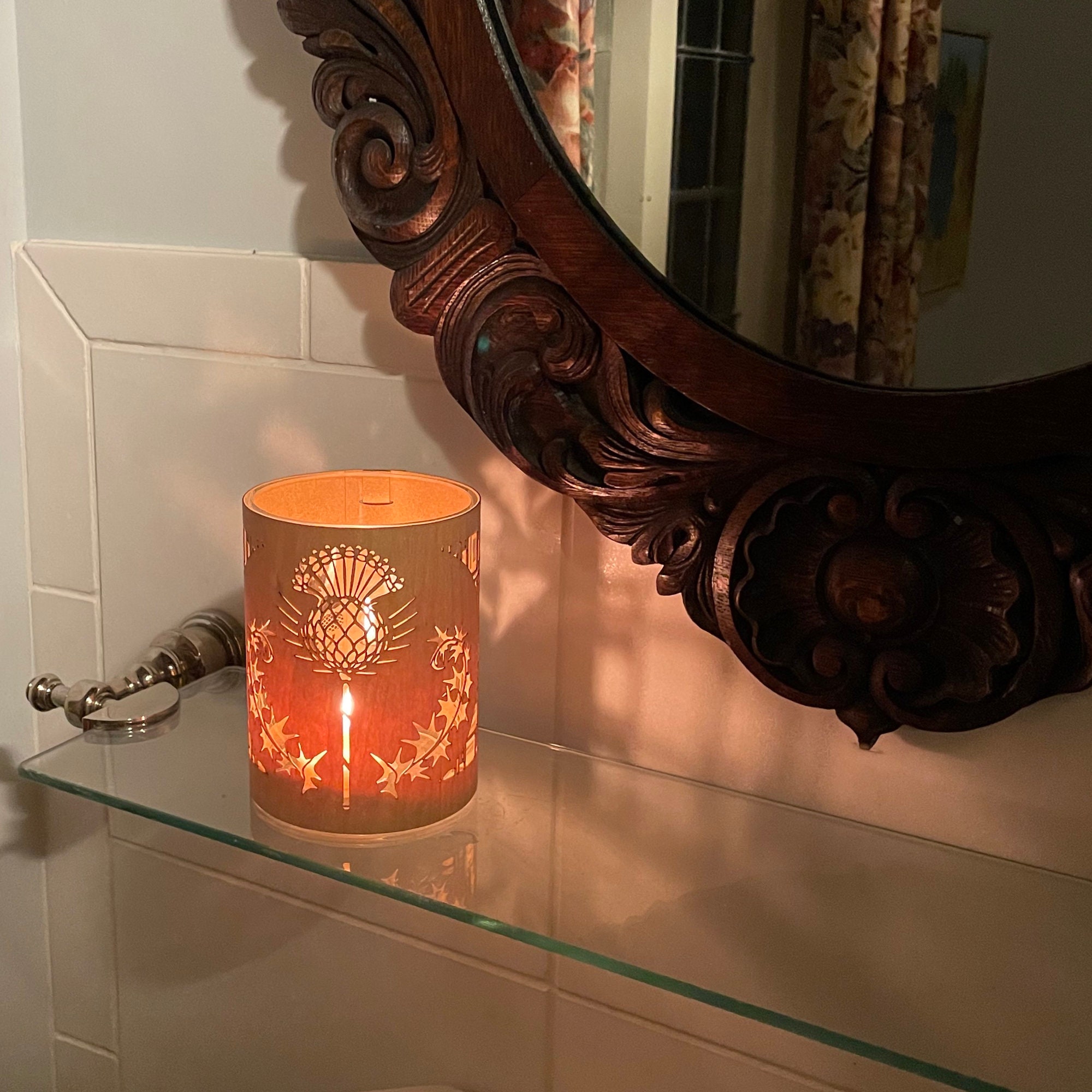 Thistle Art Lantern and Outlander Gift Candle Centerpiece and Holder as ...