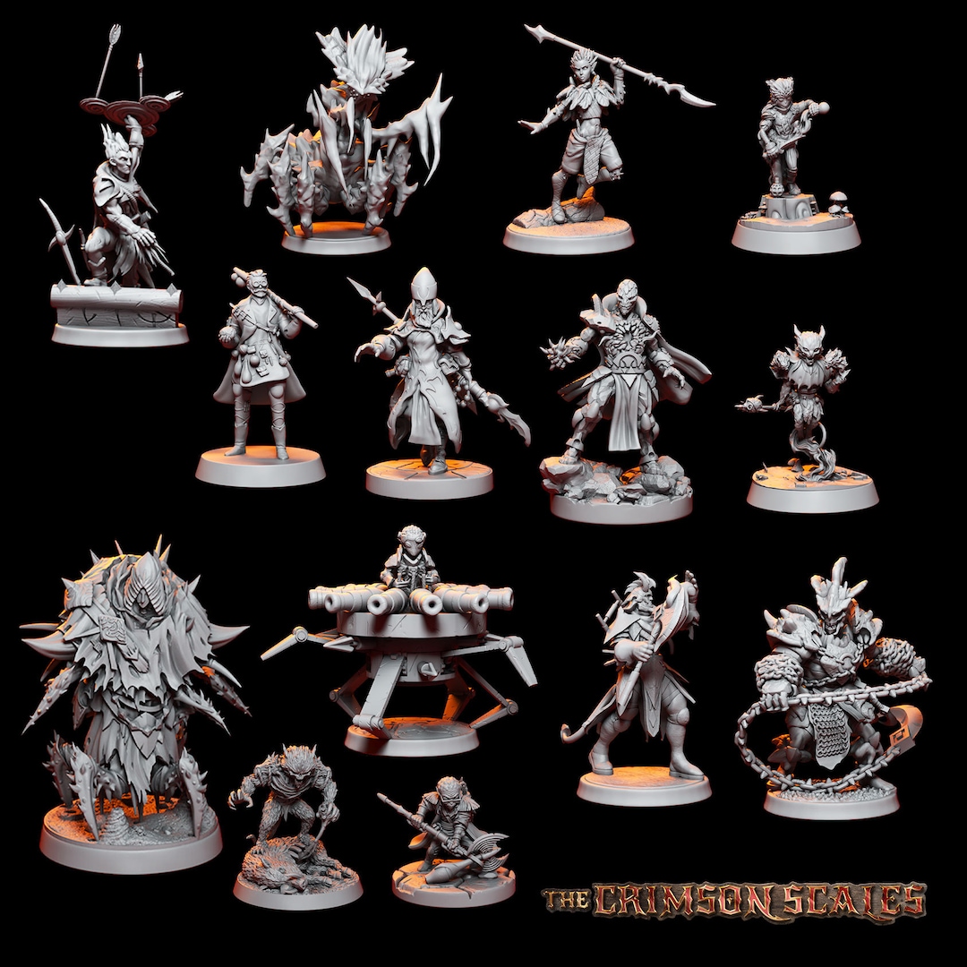 Crimson Scales Core Set + Add Ons (14 Miniatures Total) Fanmade ...