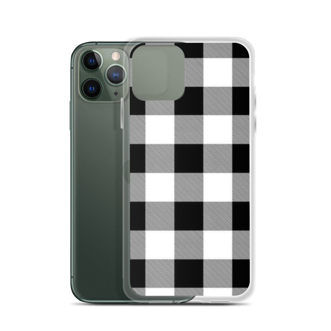 Buffalo Plaid Iphone Case Black and White Buffalo Plaid Case | Etsy
