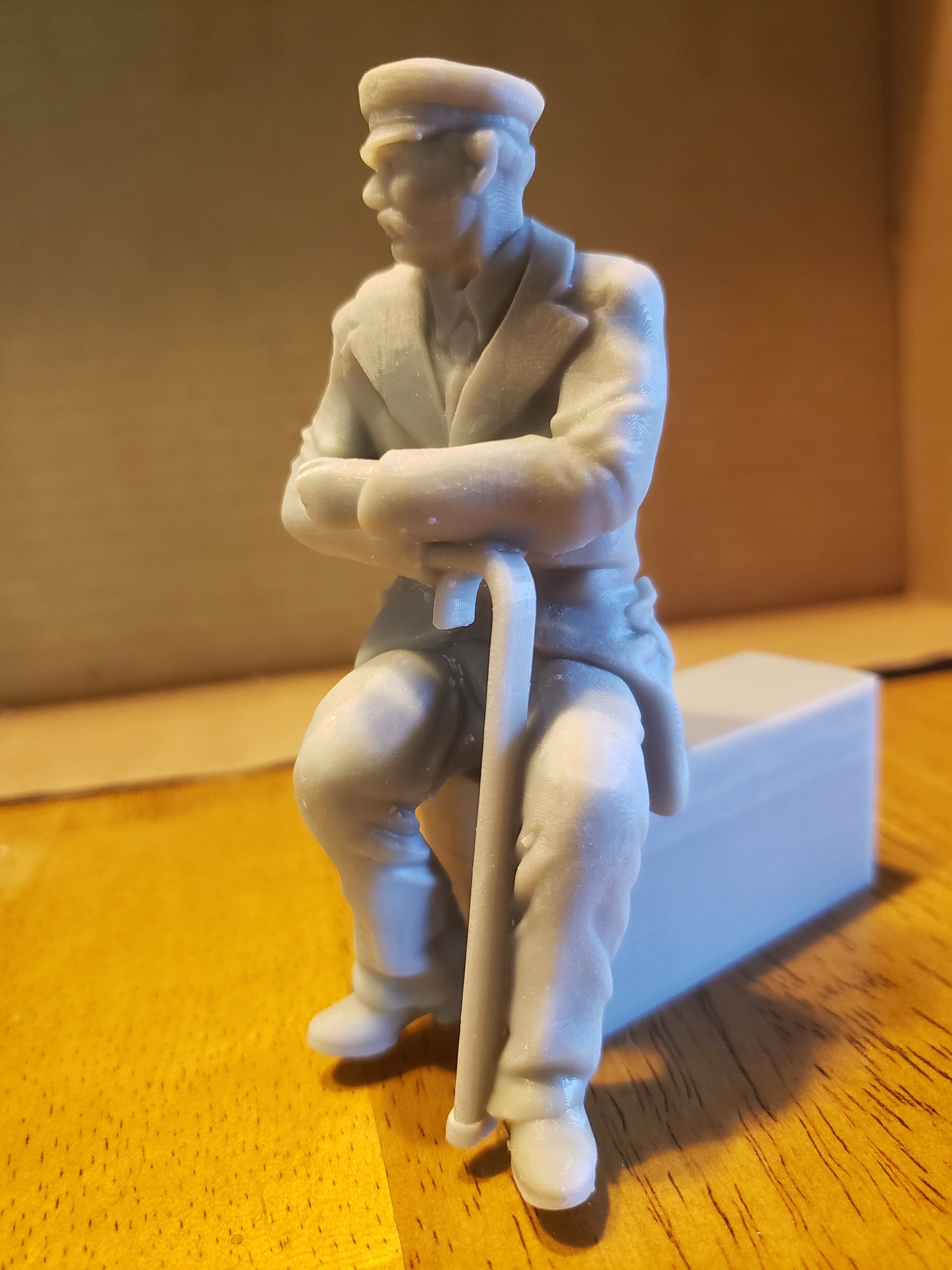 Lifelike Model Sittng Man W/ Cane Figure 7/8ths Scale for G | Etsy