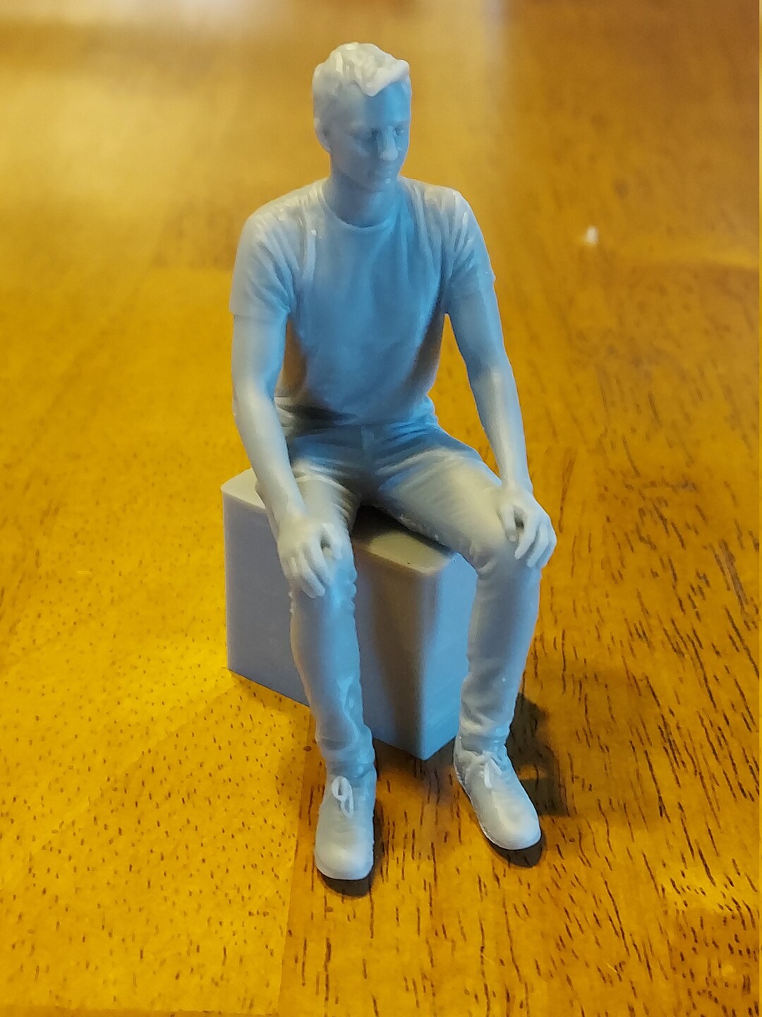 Unpainted Lifelike Seated Modern Boy Figure, 7/8ths Scale for Garden ...