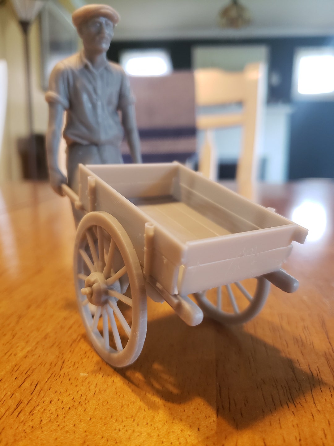 Lifelike Model Man With Cart Figure, 7/8ths Scale for G Scale Garden ...