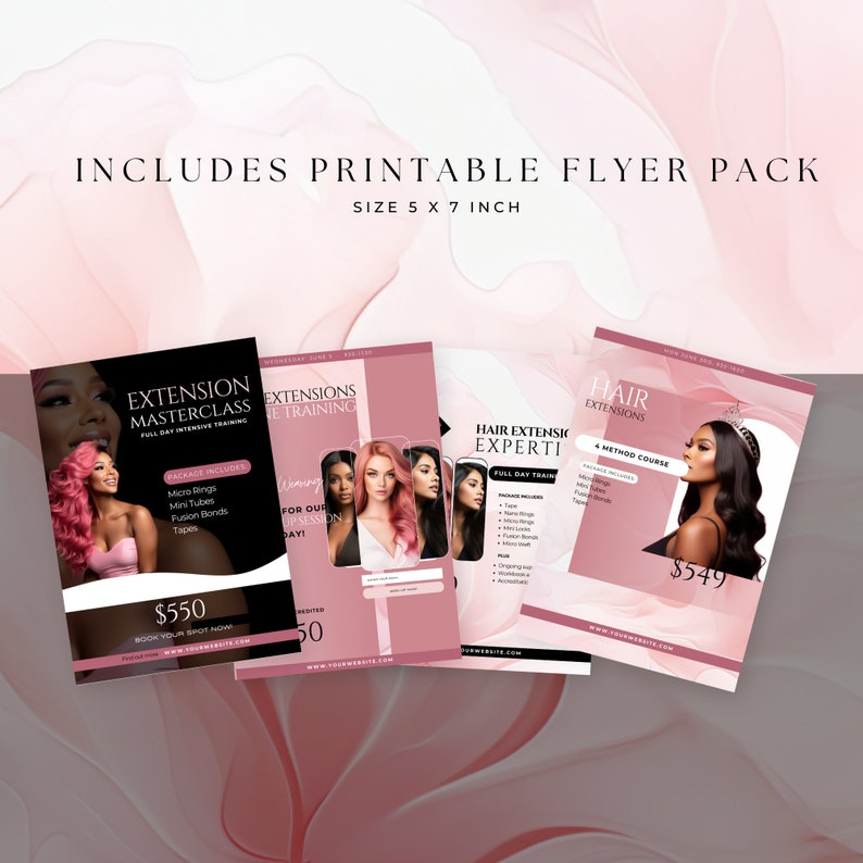 Hair Extension Course Flyers, Hair Salon Social Media Posts ...