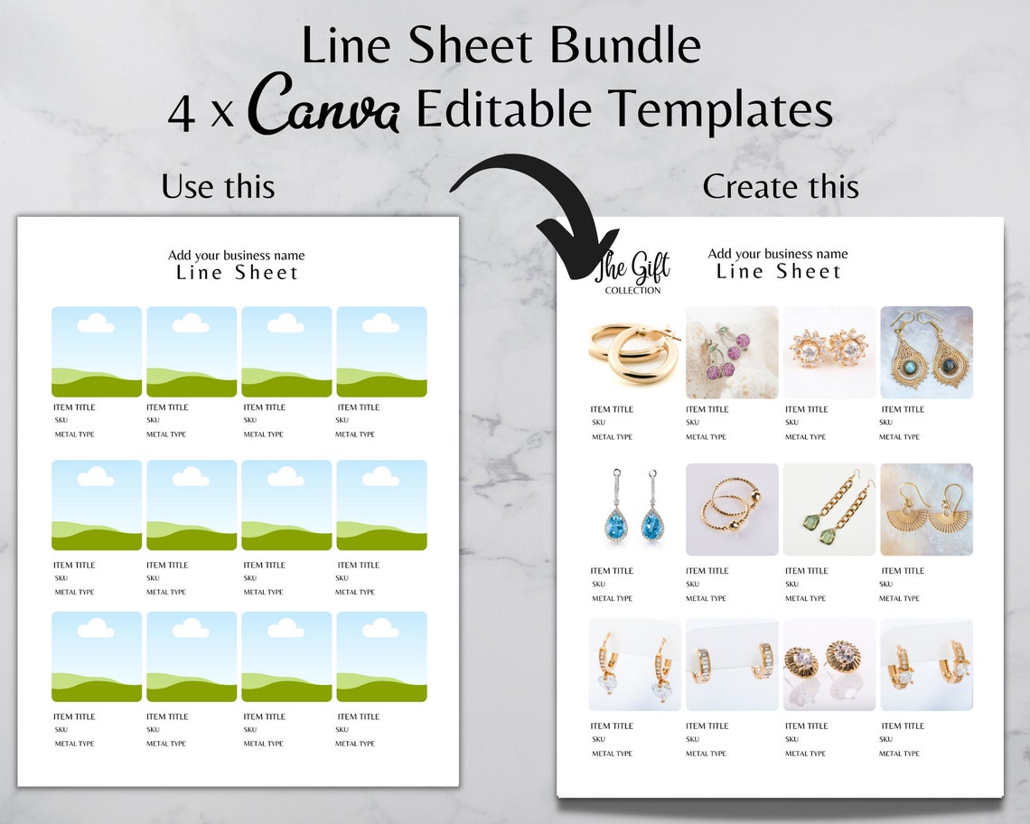 Editable Line Sheet Templates Bundle, Wholesale Linesheet Templates - Etsy