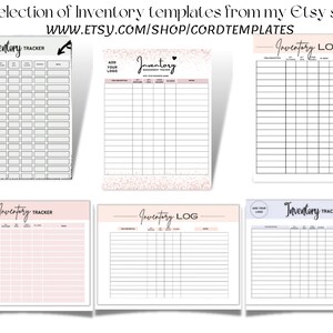 Editable Inventory Tracker, Printable Business Inventory Record ...