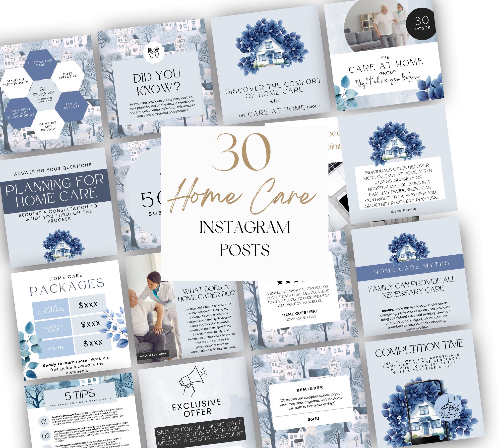 Home Care Service Marketing Template Bundle, Newsletters, Home Care ...