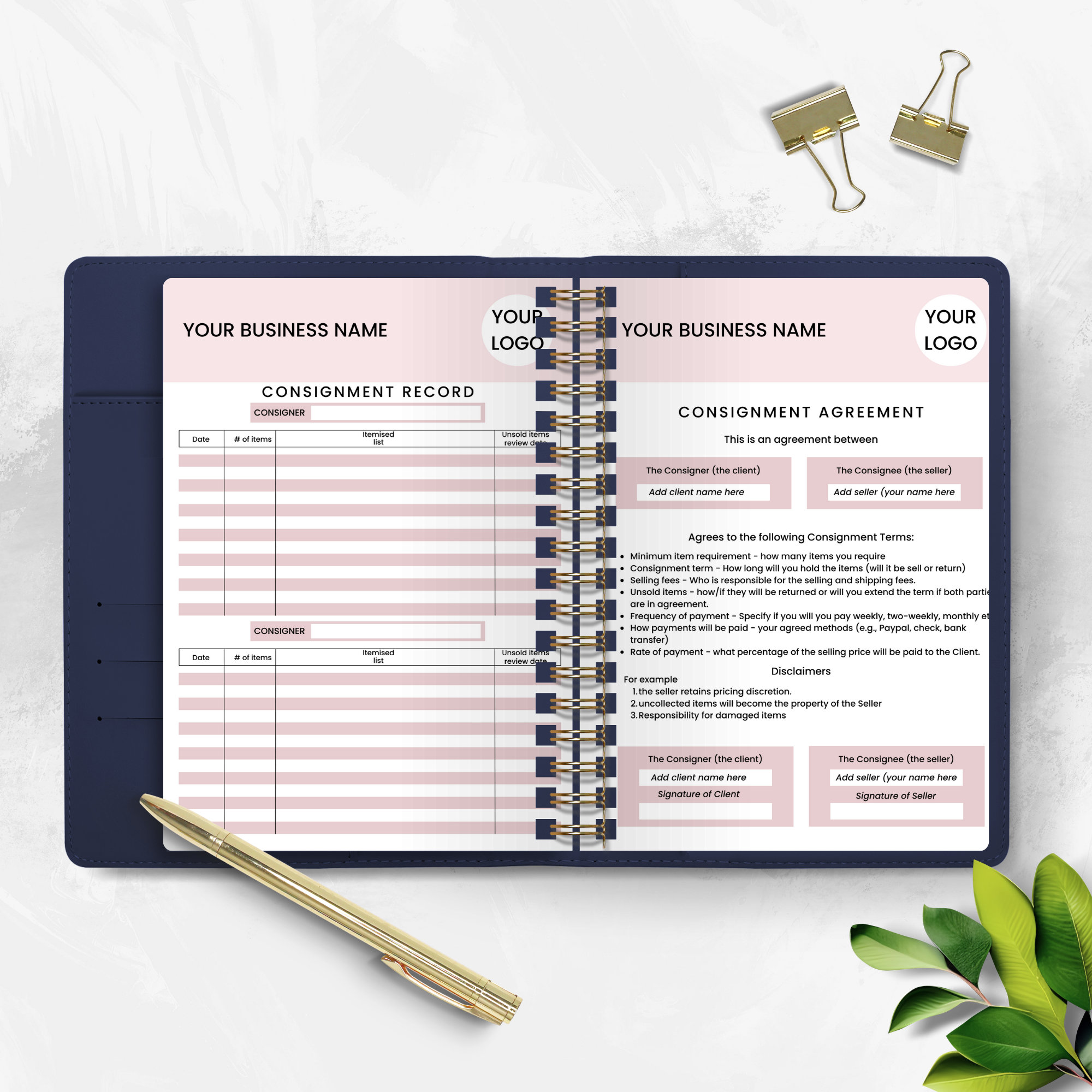 Editable Consignment Record - Keeping Pack, Agreement, Sales Tracker ...