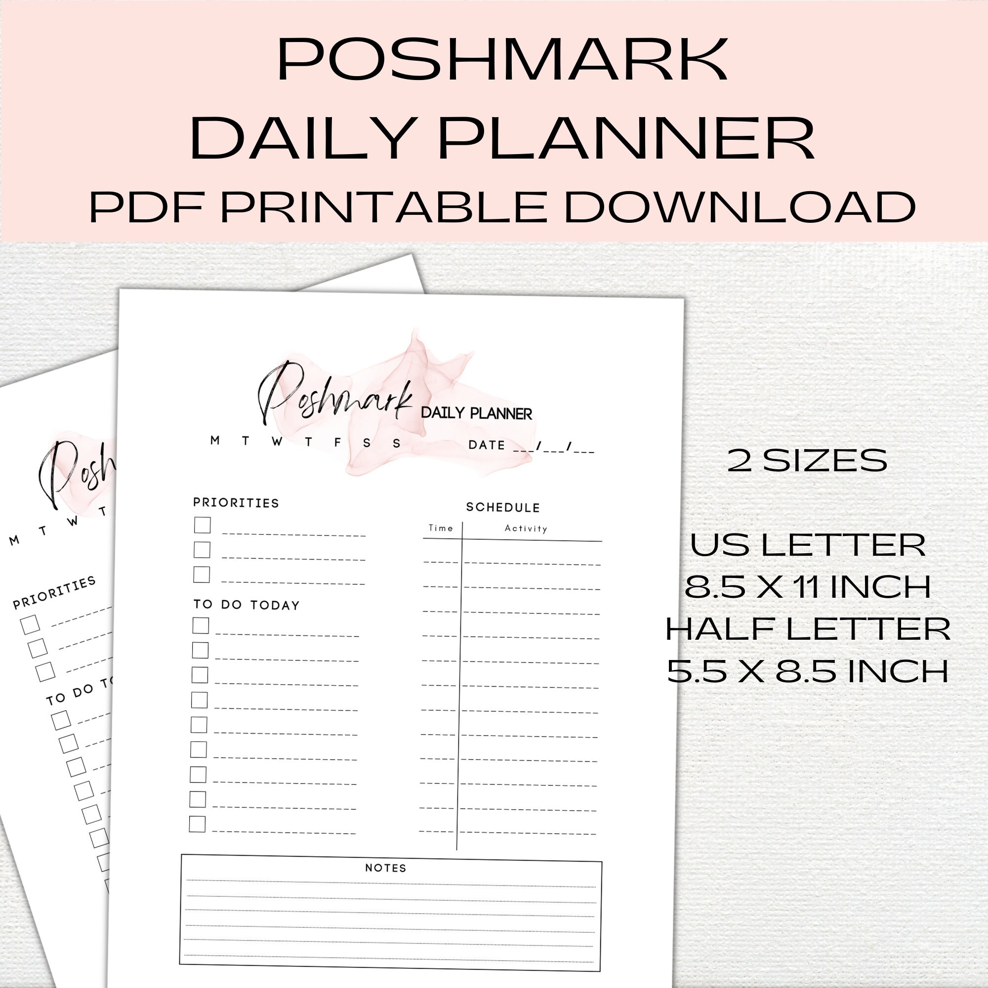 Poshmark Daily Planner Printable Instant Download Reseller - Etsy