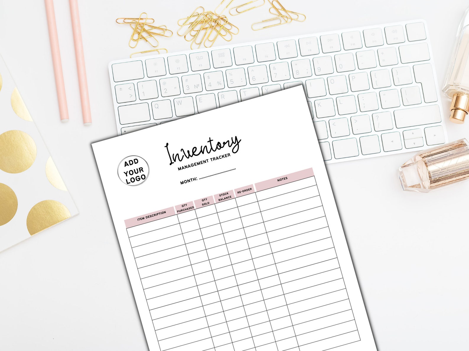 Editable Inventory Tracker, Printable Business Inventory Record ...