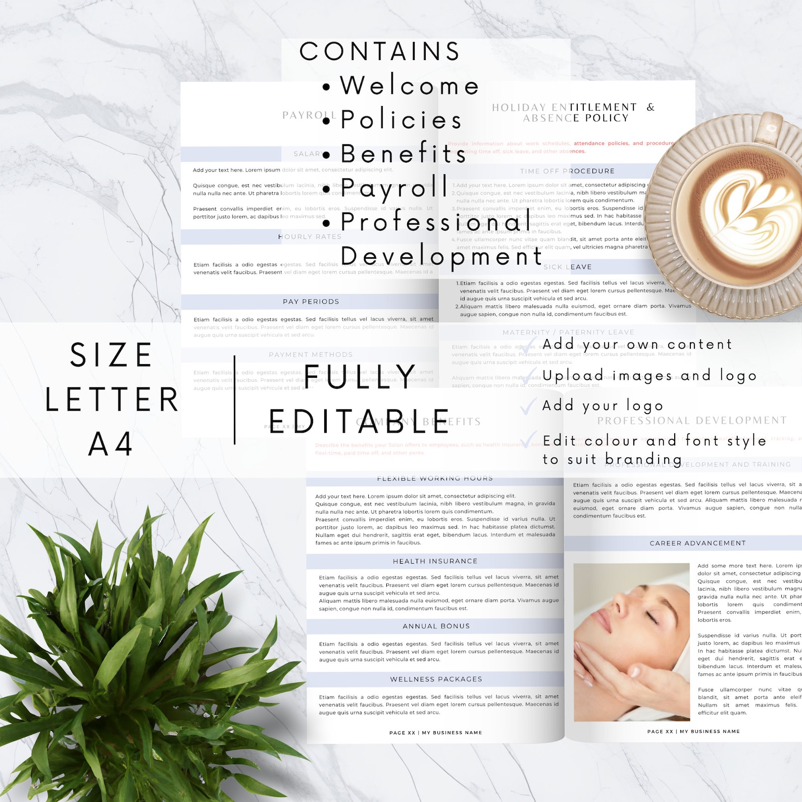 Beauty Salon Employee Welcome Handbook, Employee Welcome Package ...