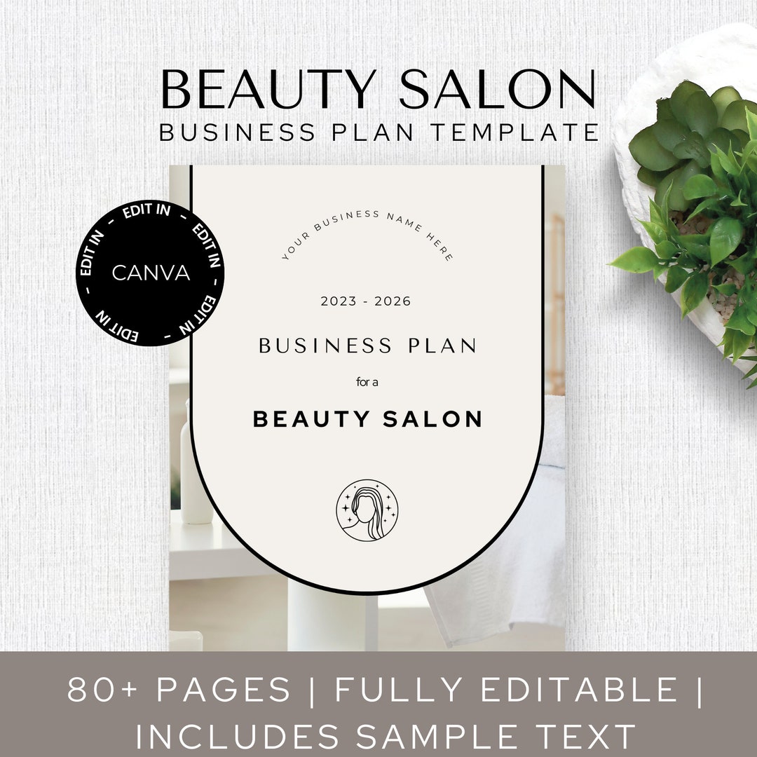 Beauty Salon Business Plan Template, Canva Template, Editable Small ...