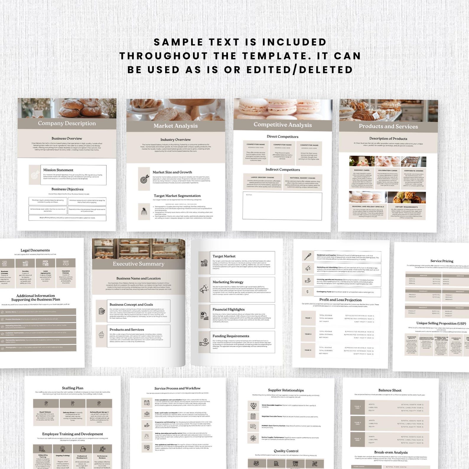 Home Baking Business Plan Template, Editable Bakery Startup Business ...