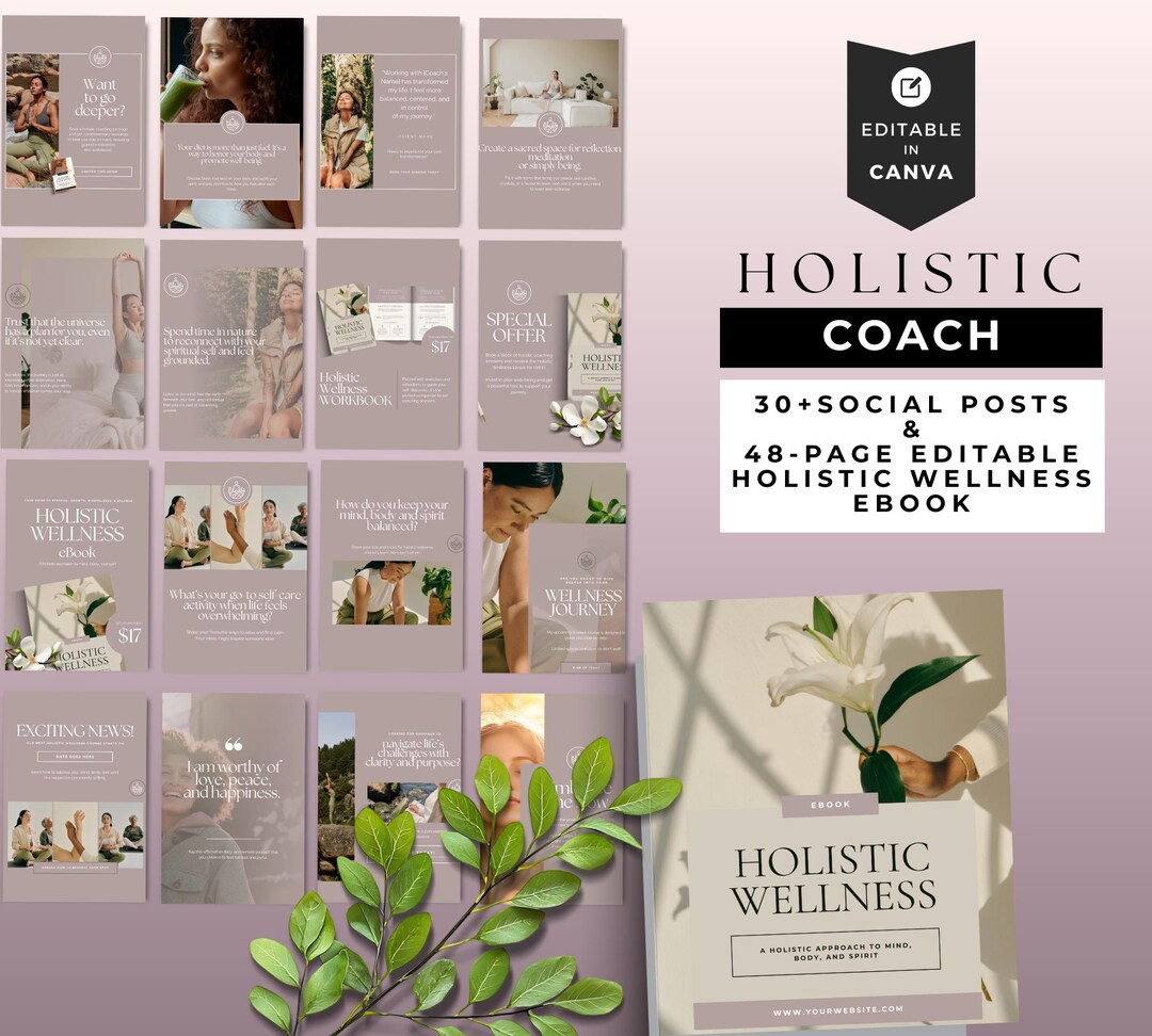 Editable Holistic Health and Wellness Coach Lead Magnet / Ebook and ...