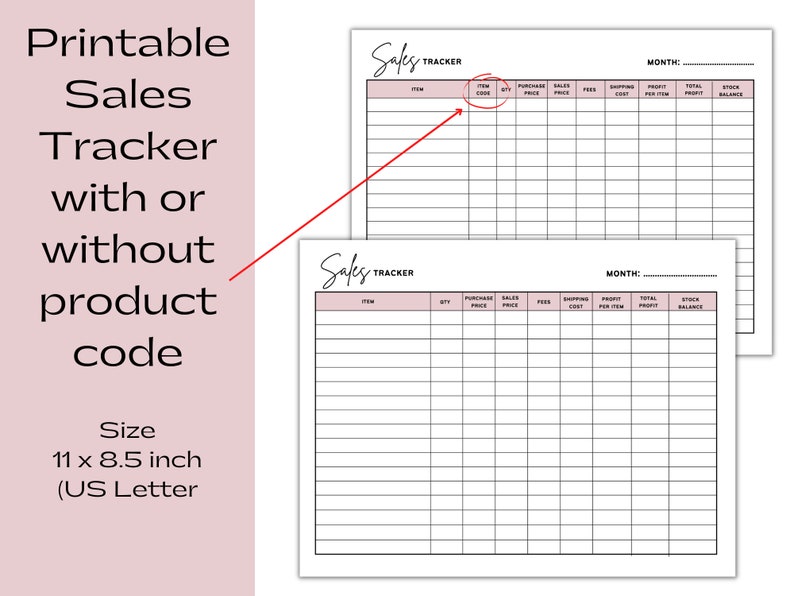 Sales Tracker Printable, Order Tracker Template, Sales Management ...