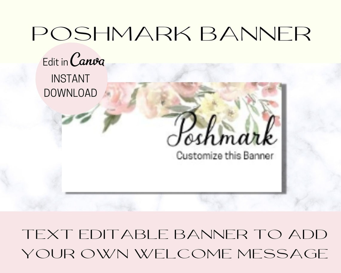 Poshmark Banner Header Editable Poshmark Banner Customize Add Your Logo ...