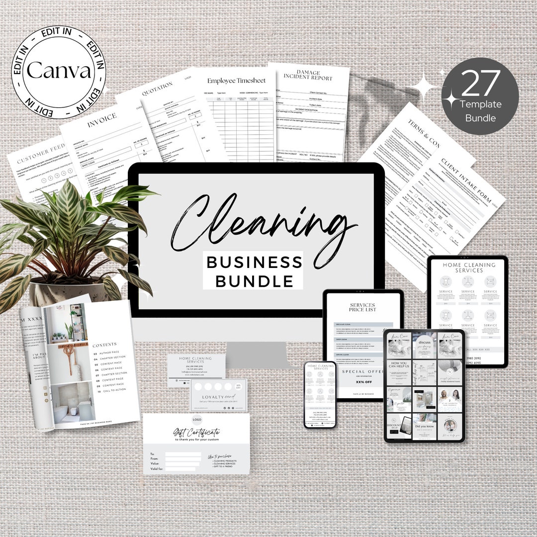 Cleaning Business Template Bundle, Cleaning Services Business ...