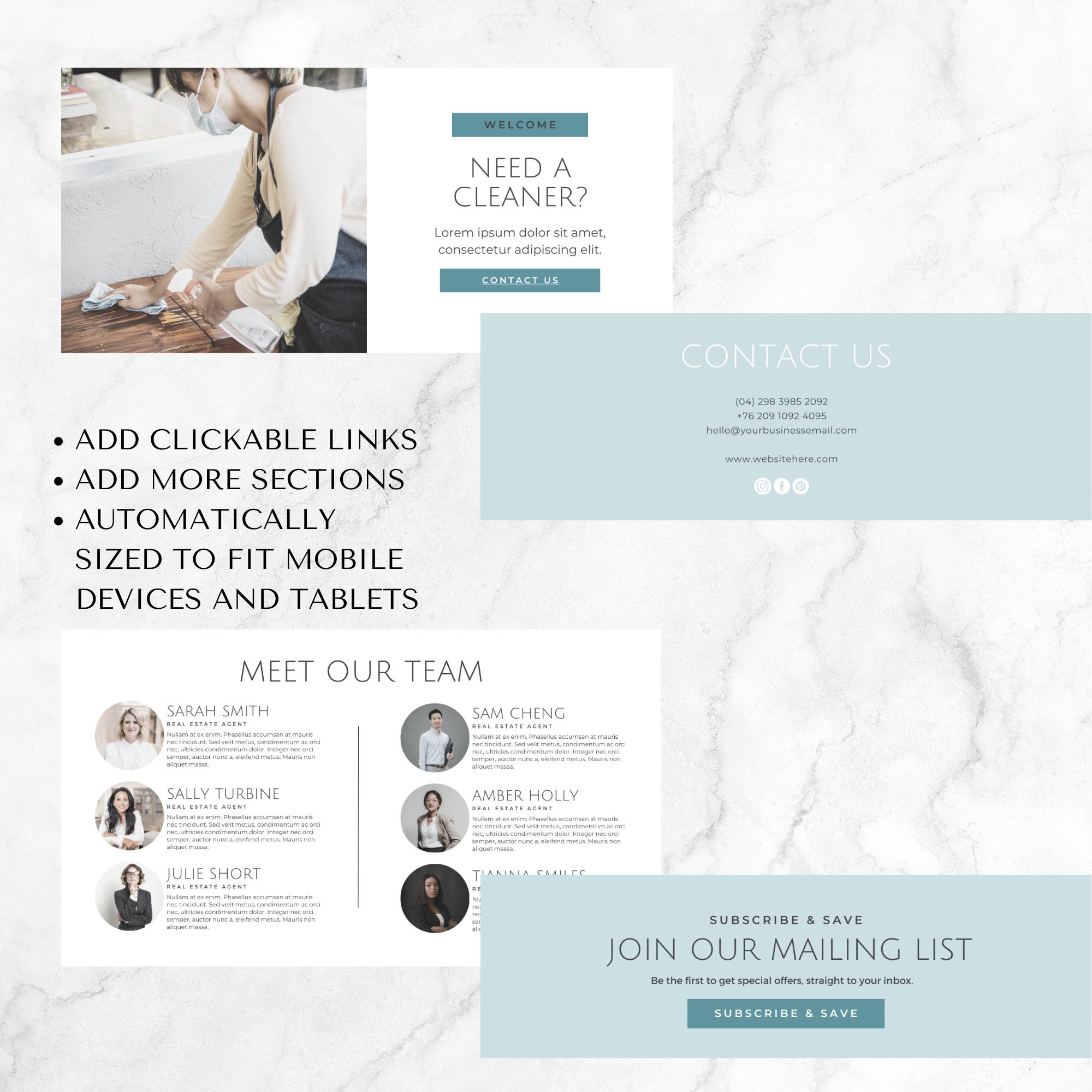 Canva Cleaning Service Website, Cleaning Web Page for Small Business ...