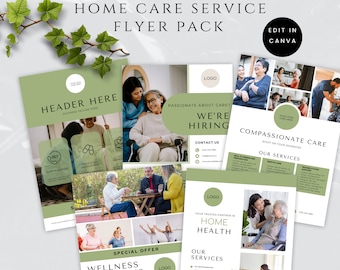 Home Care Service Flyers Pack, Flyers Templates for at Home Caregiver ...