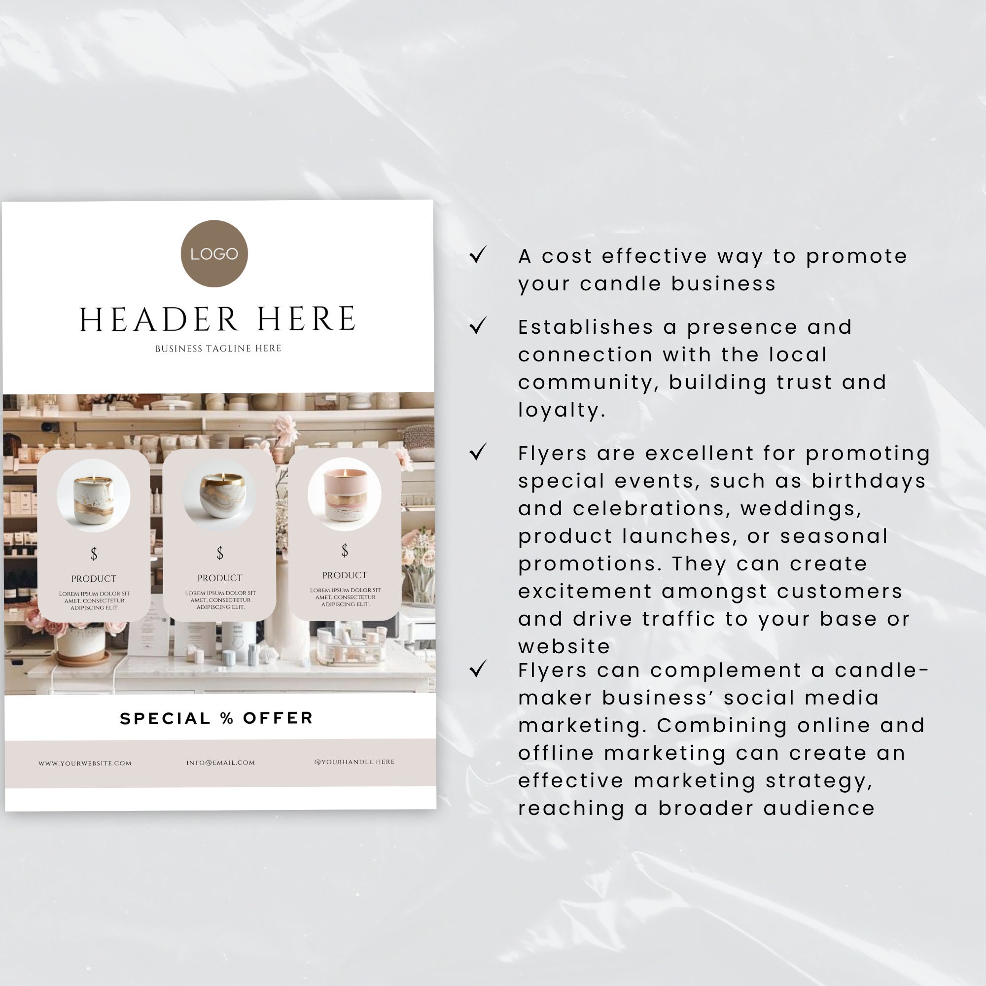Candle Maker Business Flyers, Candle Business Advertising, Candle Craft ...