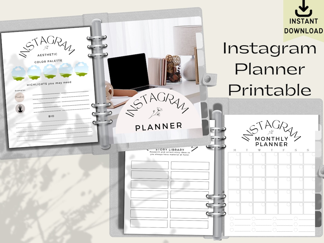 Instagram Planner Printable | Post Planner | Social Media Monthly and ...