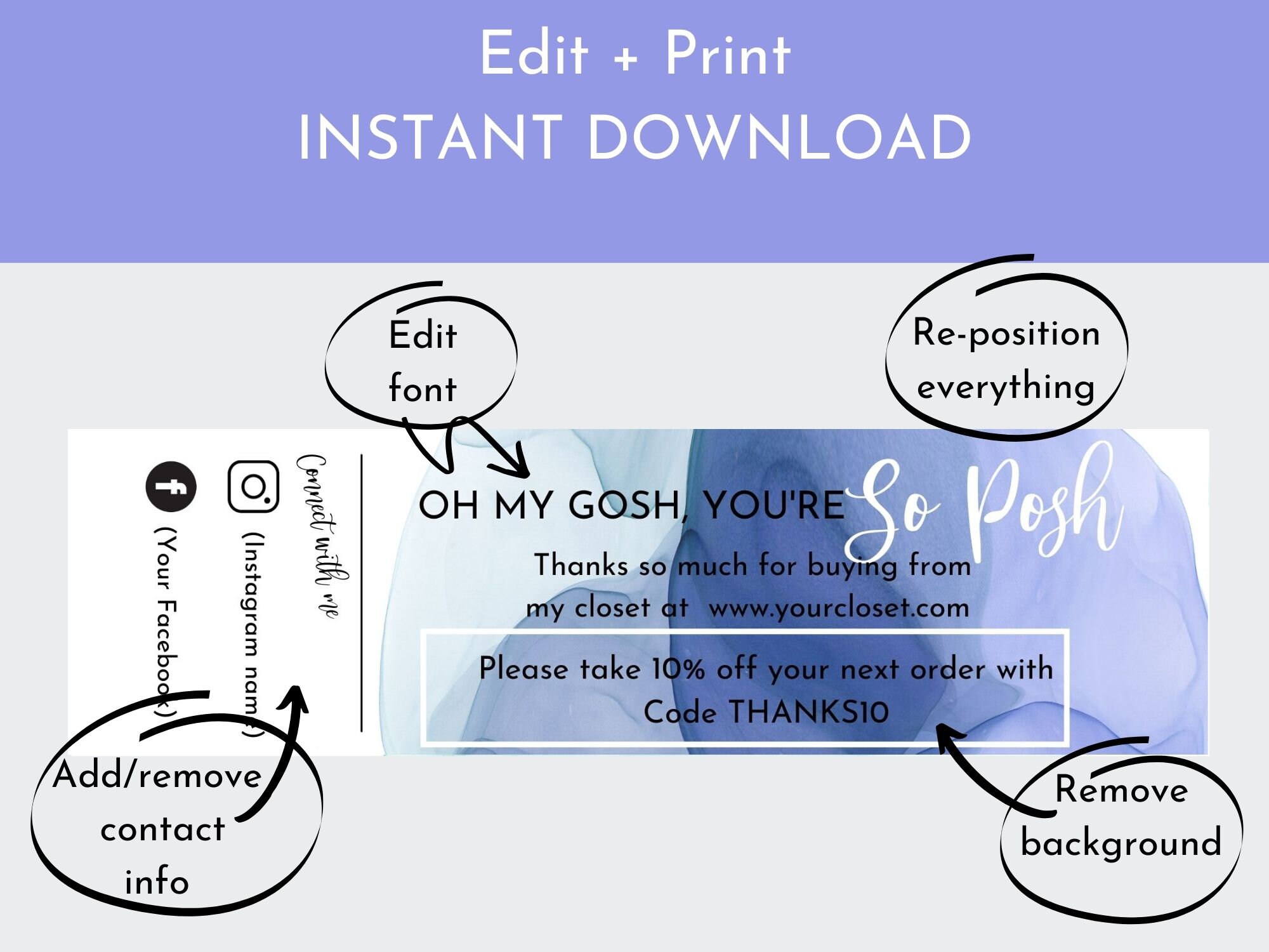 Poshmark and Online Resellers Thank You for Your Purchase Package ...