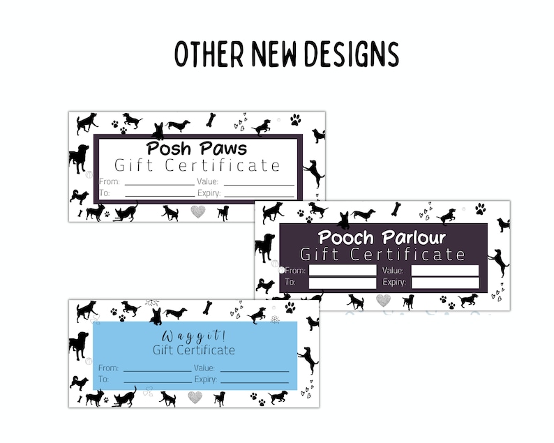 Dog Gift Certificate Printable Template. DIY Editable Gift Card, Add ...