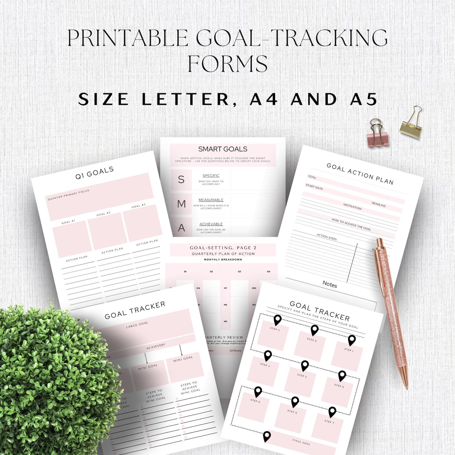 Printable PDF Goal Setting Worksheet, Goal Planning Resources for ...