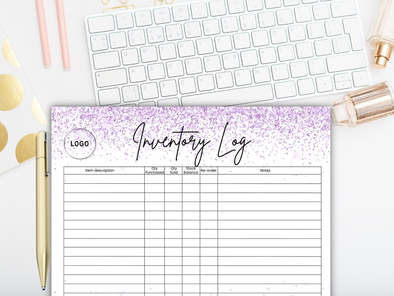 Beauty Branding Editable Inventory Tracker Template, Inventory Log ...
