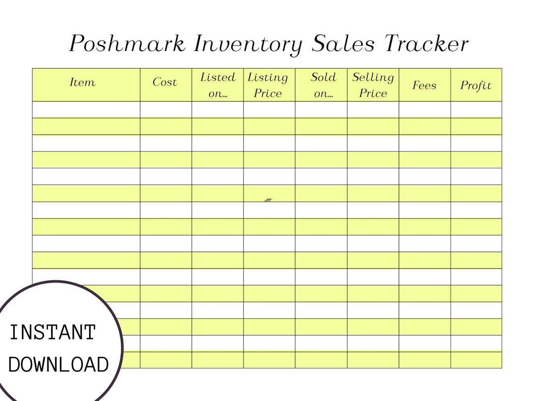 Poshmark Inventory Tracker | Reseller Inventory Tracker | Reseller ...