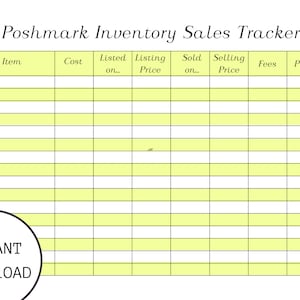 Poshmark Inventory Tracker | Reseller Inventory Tracker | Reseller ...