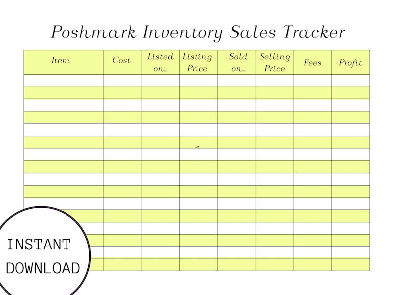 Poshmark Inventory Tracker | Reseller Inventory Tracker | Reseller ...