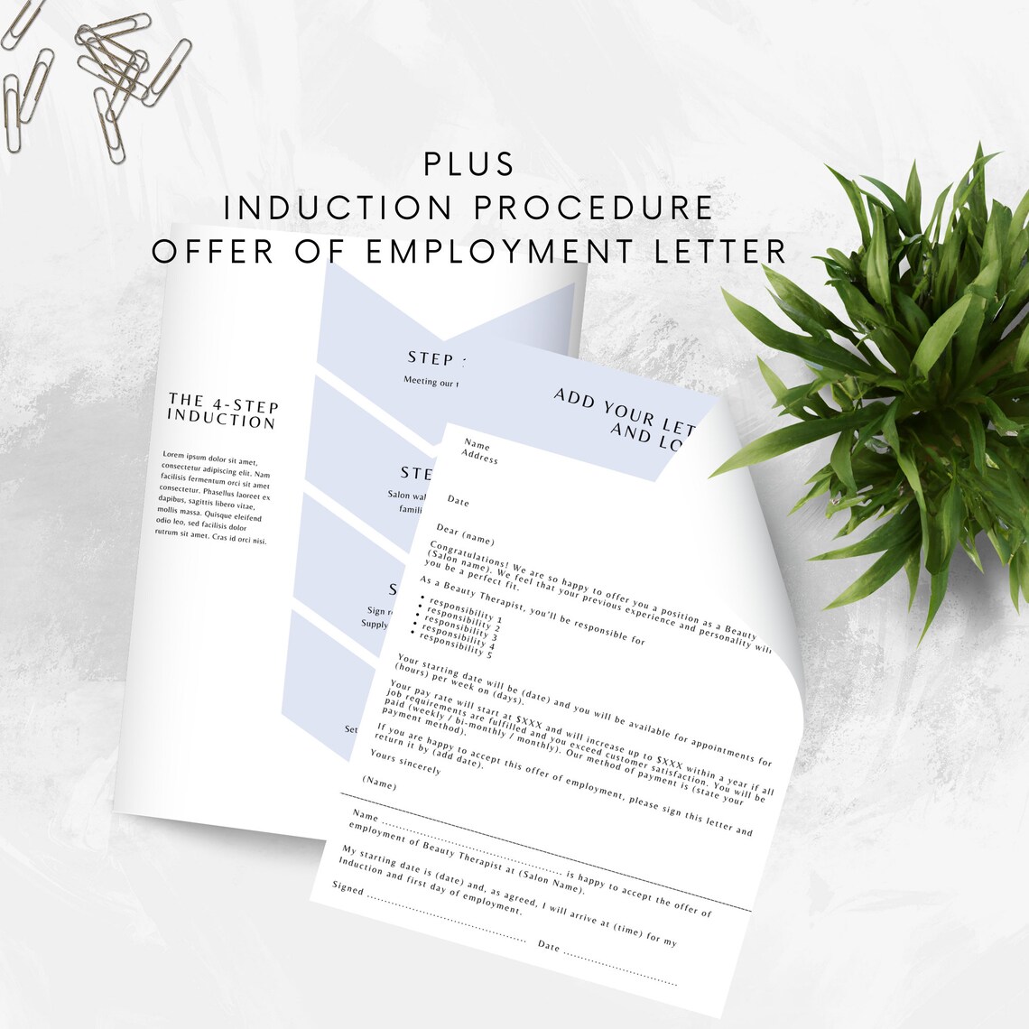Beauty Salon Employee Welcome Handbook, Employee Welcome Package ...