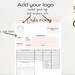 Editable Order Form Template Pink Printable and Customizable - Etsy