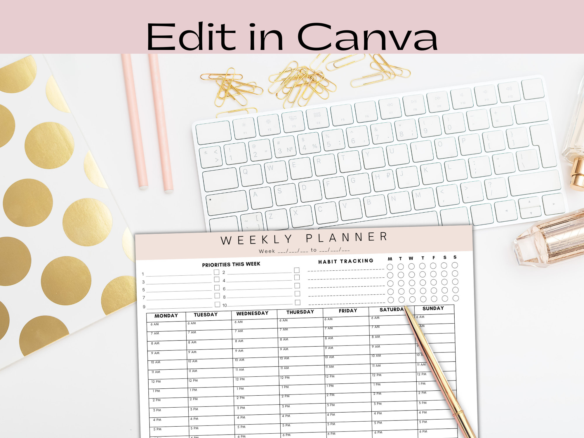 Productivity Planner Printable Pack, Daily, Weekly, Monthly Planning ...