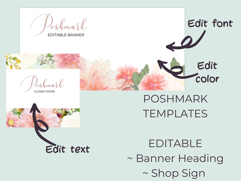 Poshmark Closet Template Bundle. Shop Signs | Header Template | Shop ...