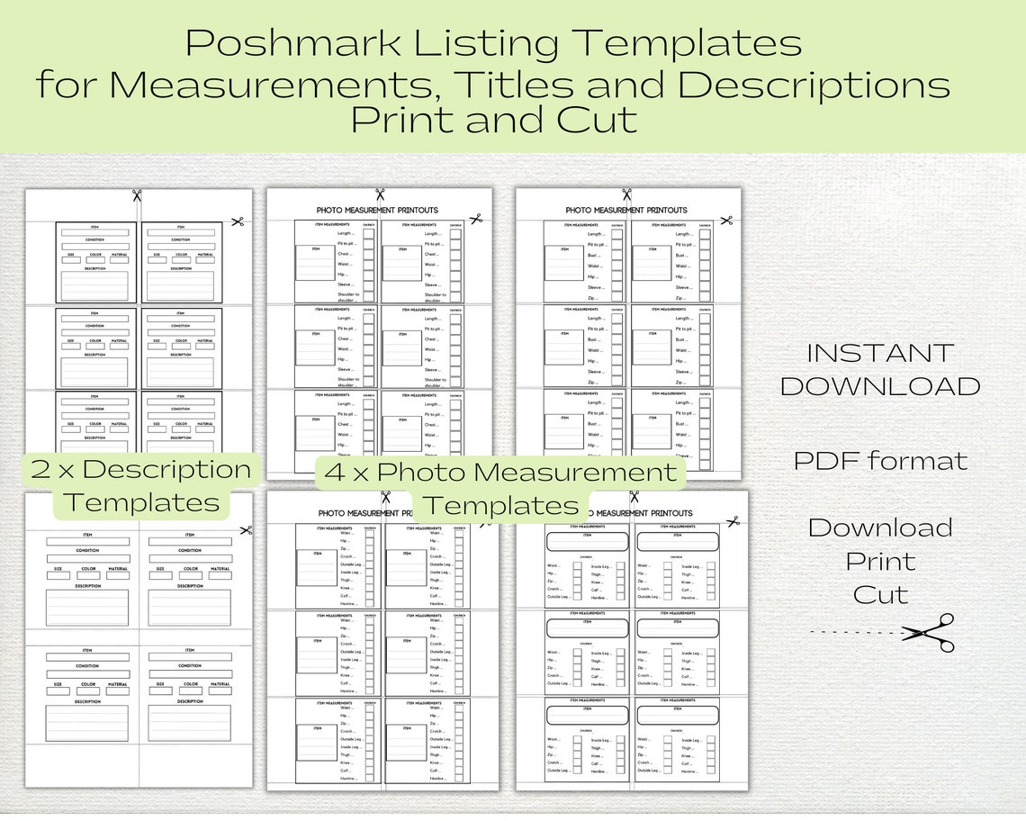 Poshmark Templates for Clothing Photo Infographics, Printable Poshmark ...