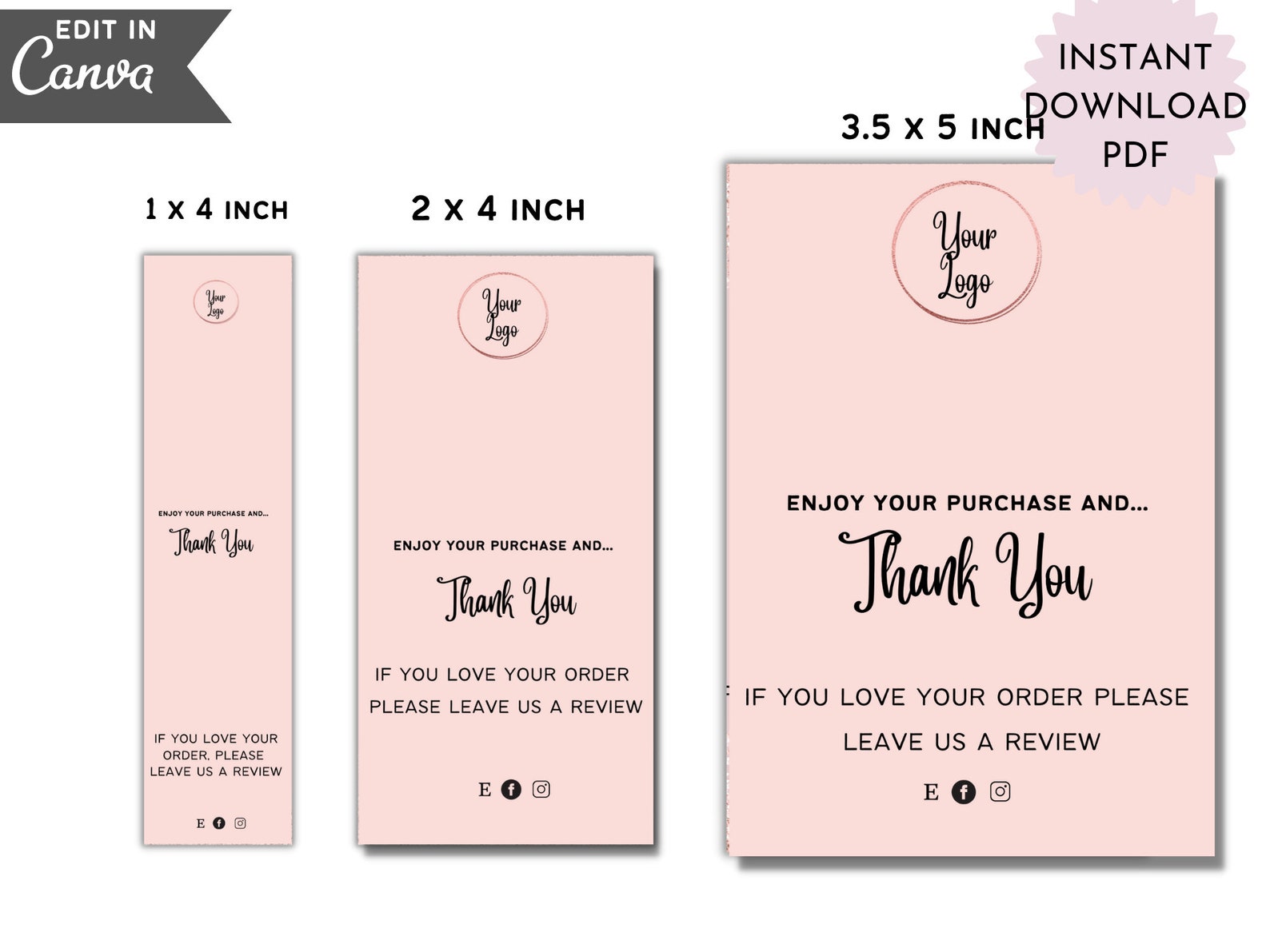 DIY Box Seal Label Template, Printable Packaging Design, Business ...