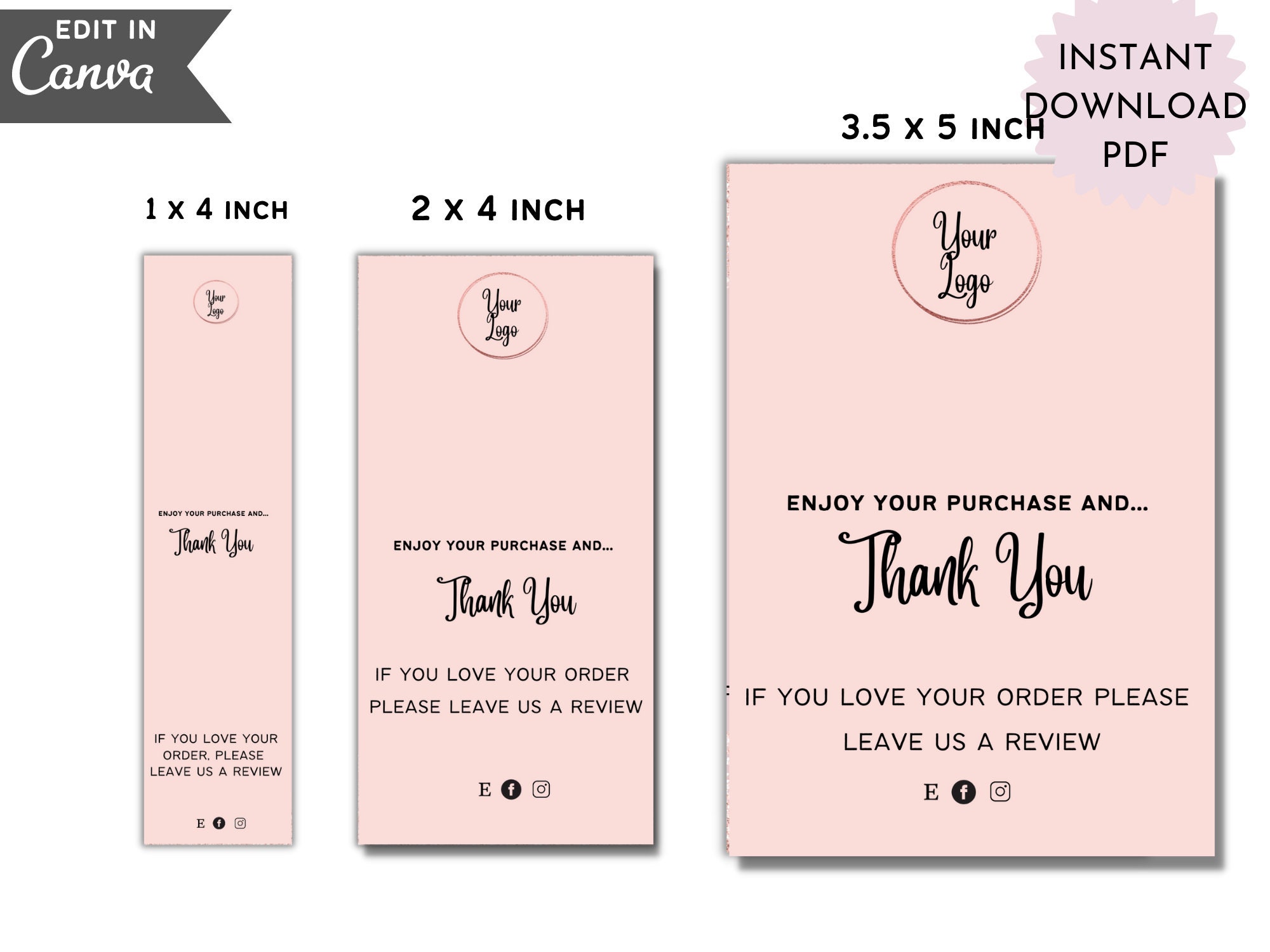 DIY Box Seal Label Template, Printable Packaging Design, Business ...