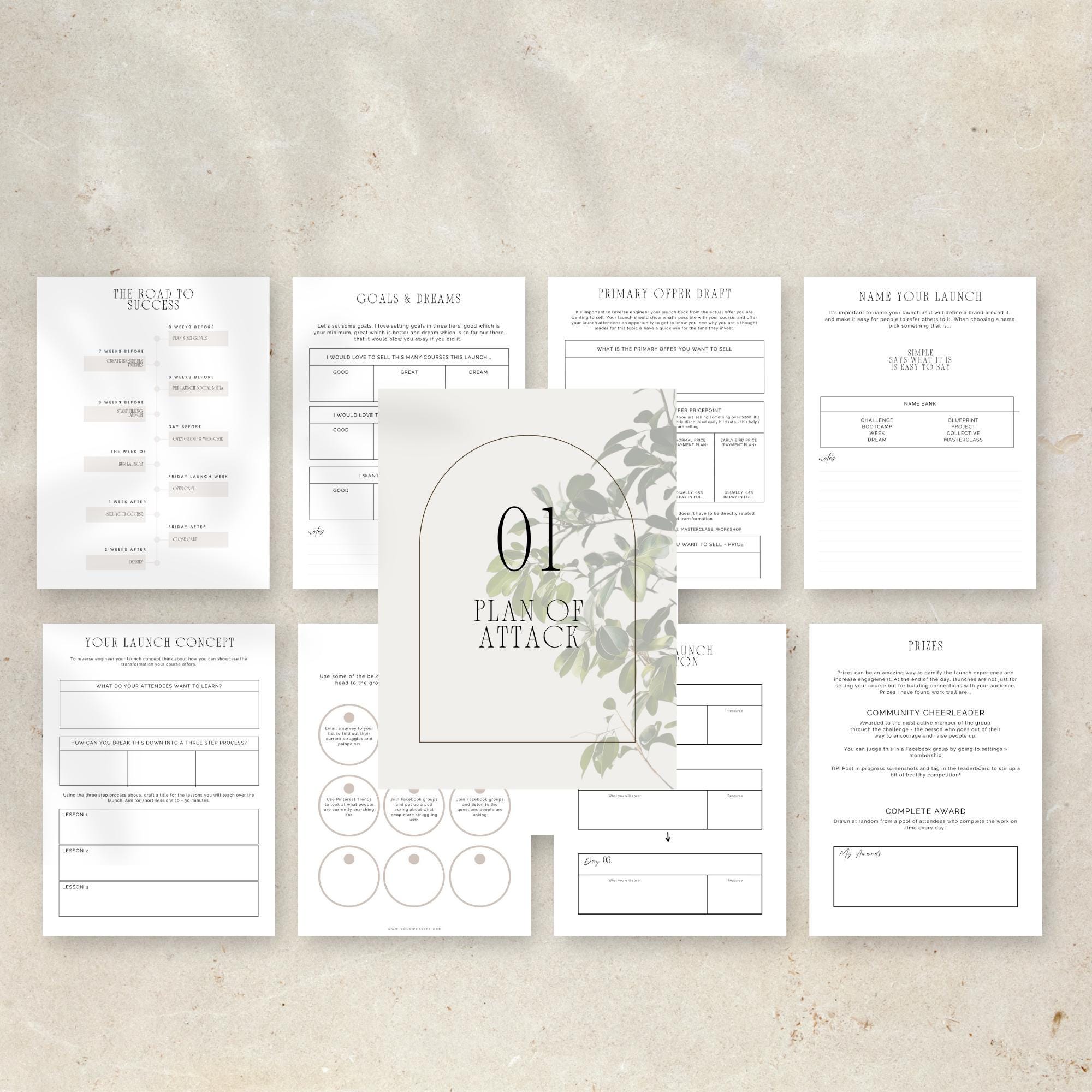 Editable Course Launch Template, Printable Workbook for Coaches to Help ...