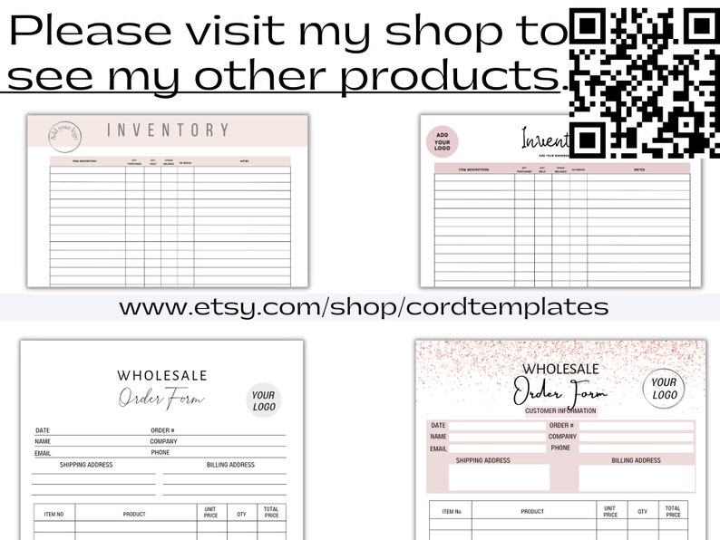 Wholesale Order Form Template, Canva Editable Order Sheet Template ...