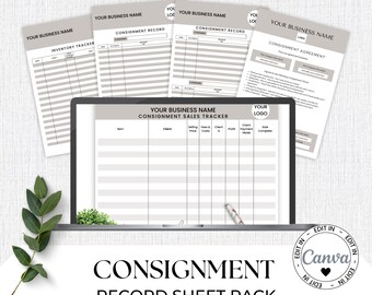 Editable Consignment Record Keeping Pack, Agreement, Sales Tracker ...