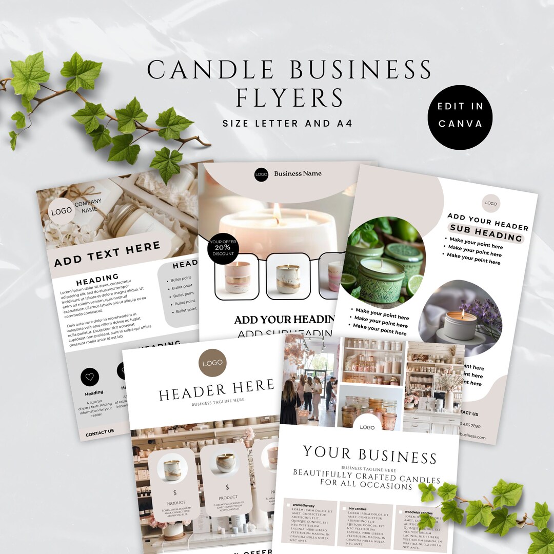 Candle Maker Business Flyers, Candle Business Advertising, Candle Craft ...